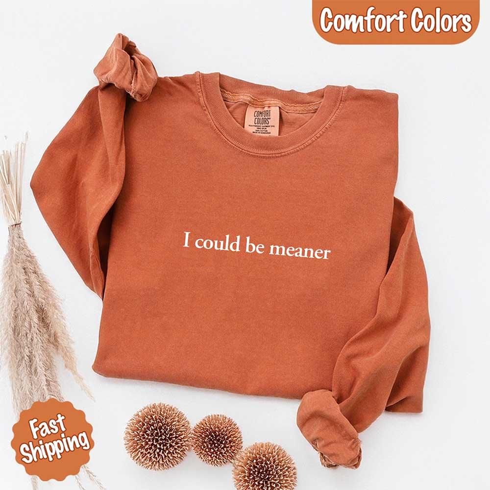 Comfort Colors I Could Be Meaner Long Sleeve Shirt – Adorb Custom Tees